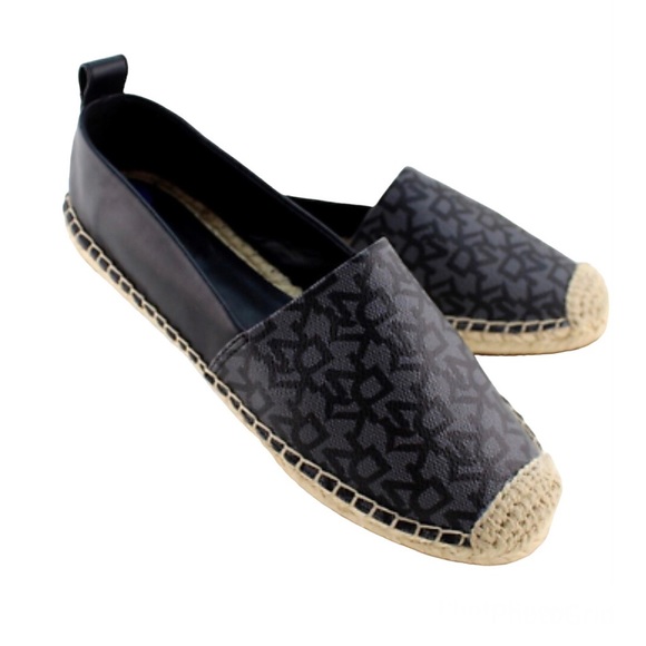 Dkny | Shoes | Dkny Mali Espadrille Loafer Flats Black Charcoal Gray ...